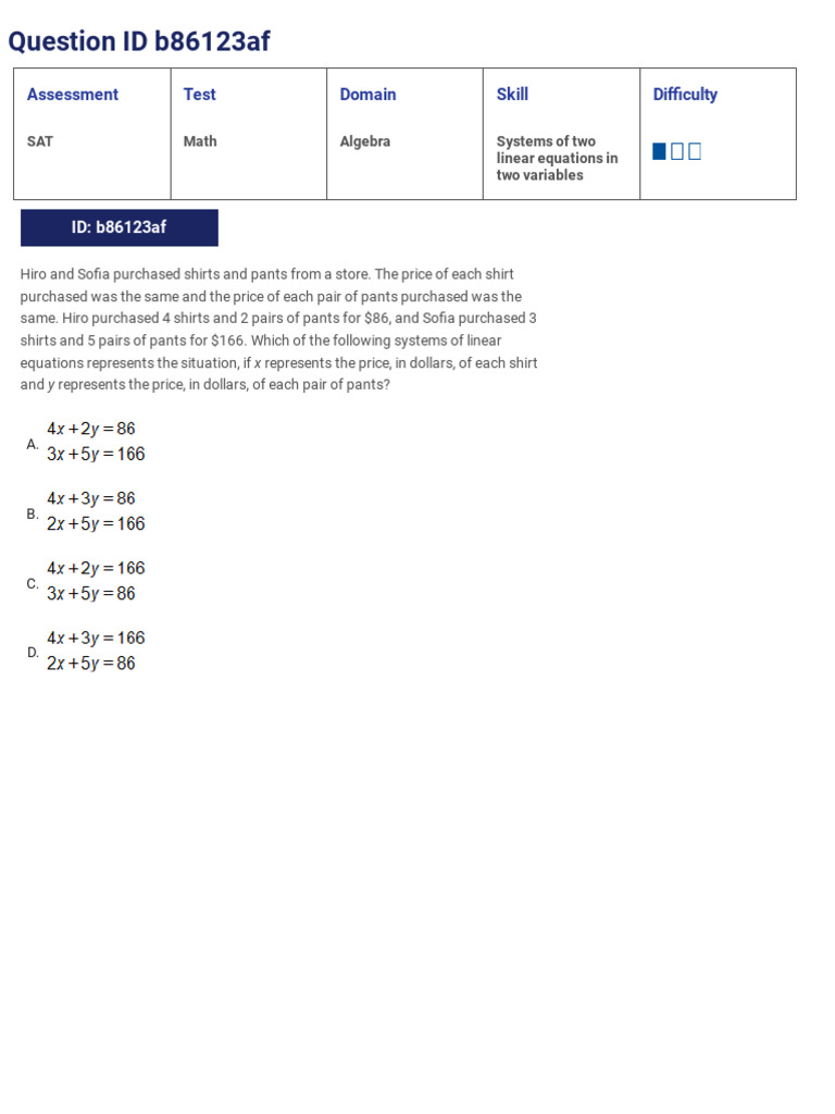 System of Two Linear Equations in Two Variables | PDF | Equations | Algebra