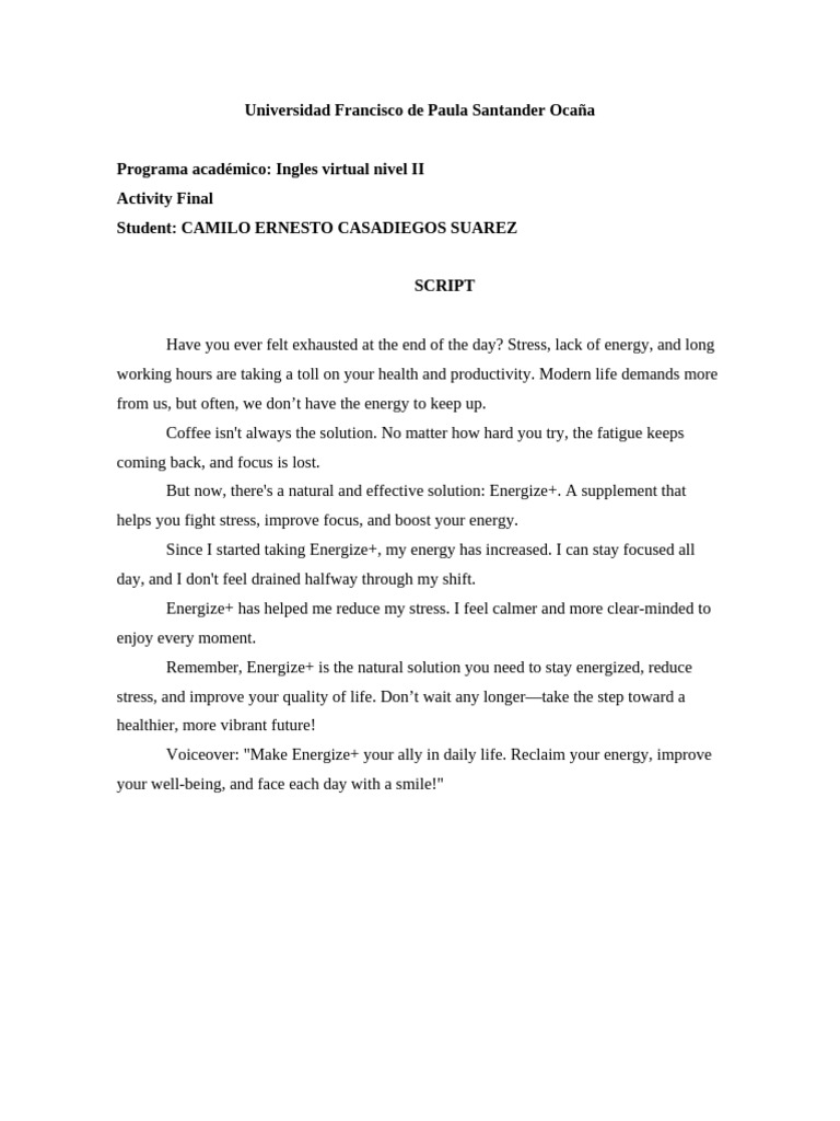Activity Final Ingles Ii Pdf
