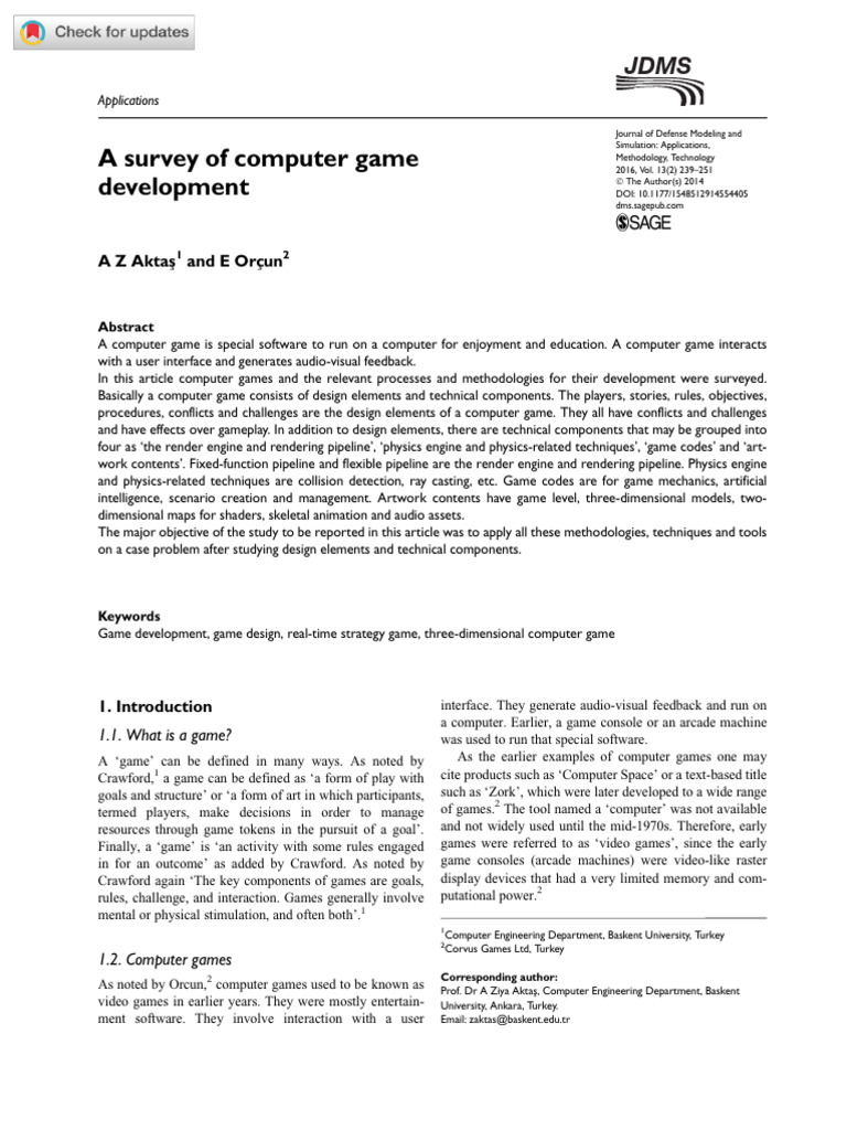 A Survey of Computer Game Development | PDF | Shader | Rendering (Computer Graphics)