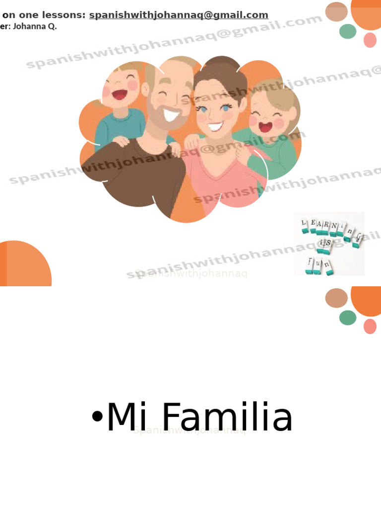 Vocabulario Familiar en Español | PDF