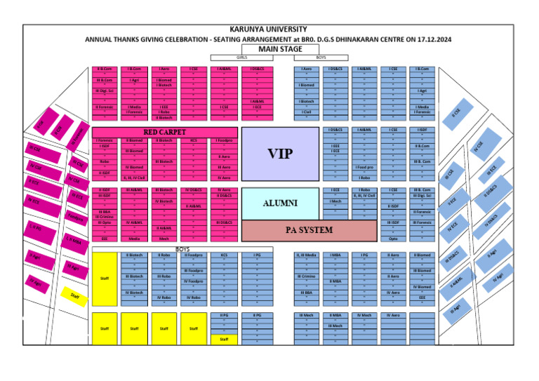 Annual Celebration Seating Plan | PDF
