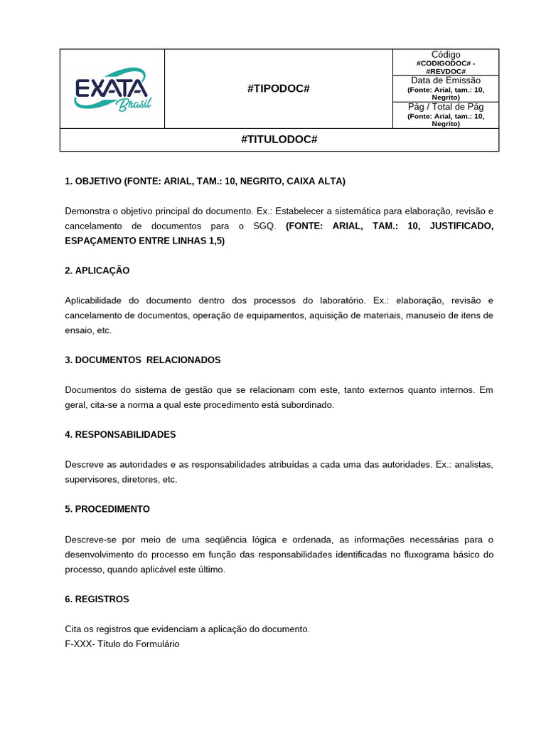 Modelo de Procedimento Operacional Padrão | PDF