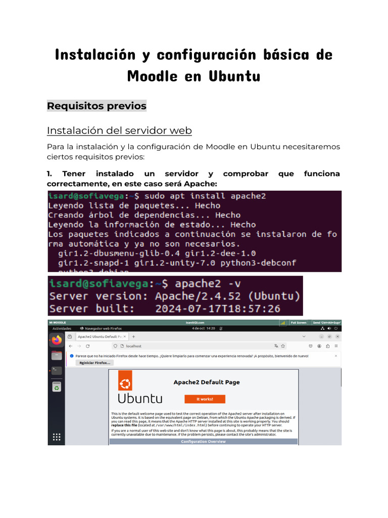 Documento de Instalación Moodle-1 | PDF | Mi sql | Php