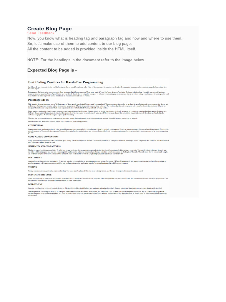 Create Blog Page | PDF