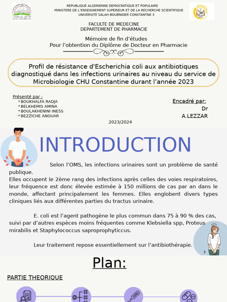 Diapo Animation Numerotation | PDF | Escherichia coli | Infection urinaire