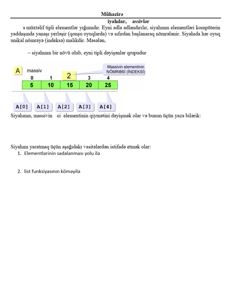Proqram Dili 1 Muhazire 11 PDF | PDF