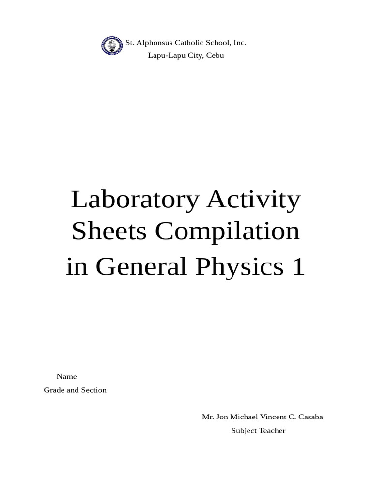 General Physics 1 Lab Activities Guide | PDF