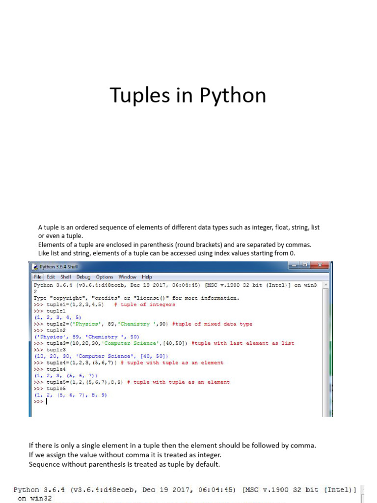 Tuples in Python.pptx | PDF | Computer Programming | Software Engineering