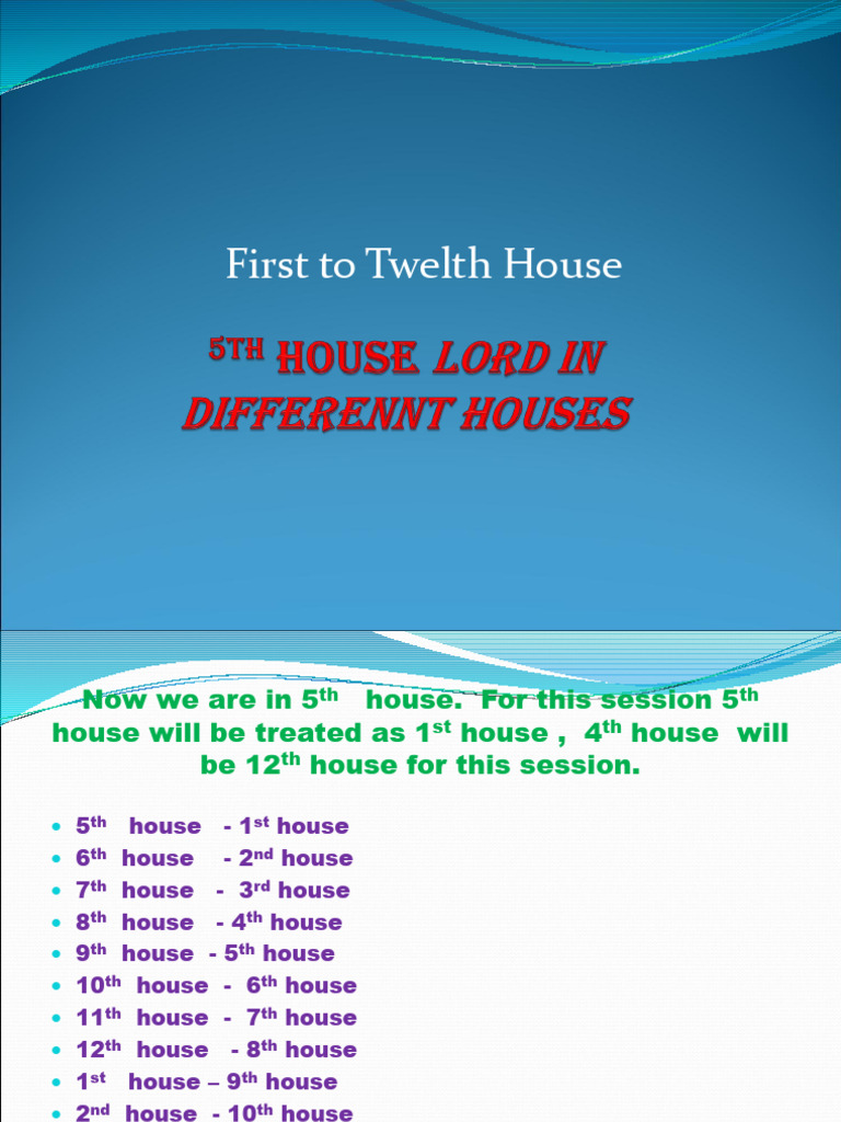 5th House Lord Interpretations | PDF