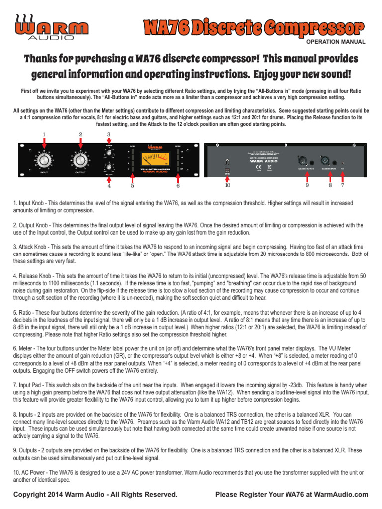 WA76 | PDF | Decibel | Electricity