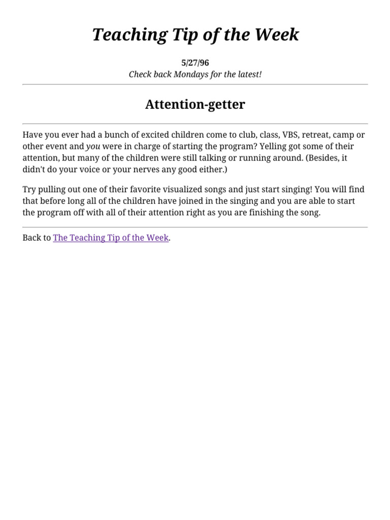 Teaching Tip of The Week 9 | PDF