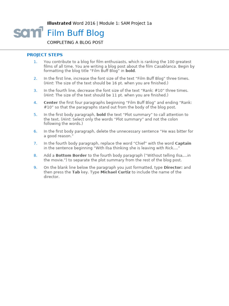 Instructions_Film Buff Blog | PDF | Text