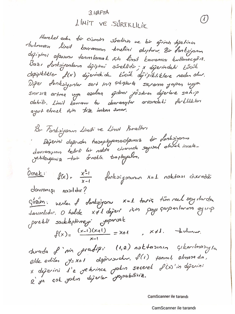 MAT 101-3.hafta | PDF