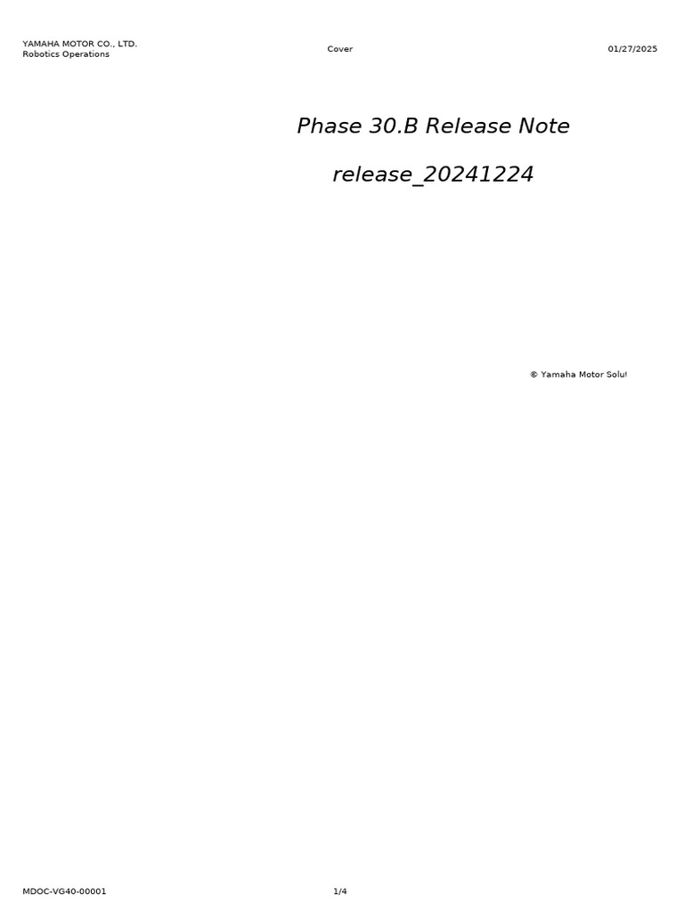 ReleaseNote Phase30.B 20241224 | PDF
