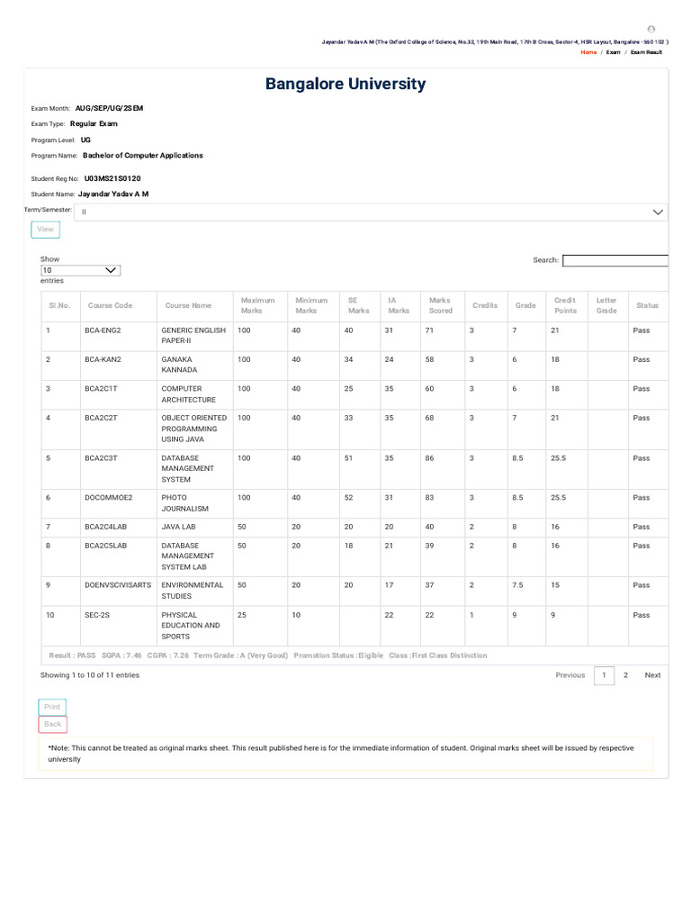 Result Pdf Computing