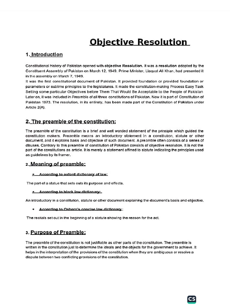 Objective Resolution 1949 | PDF