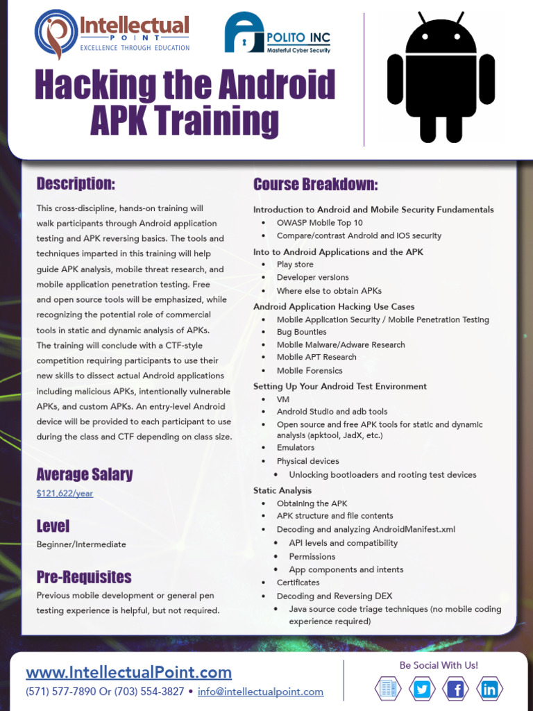 Hacking the Android APK Training | PDF | Android (Operating System) | Computer Science