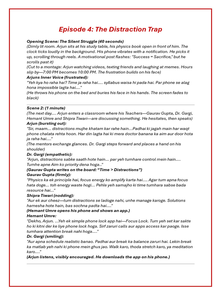 Episode 4- The Distraction Trap | PDF