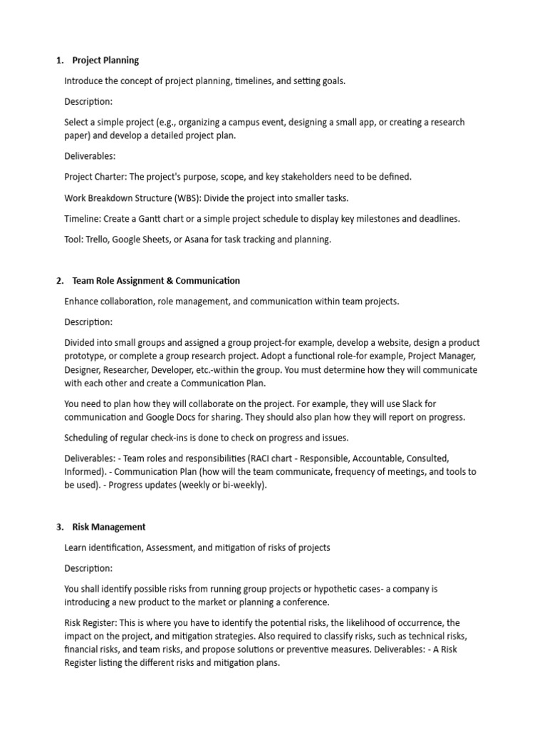 Project Management (Exercise) | PDF | Risk | Project Management