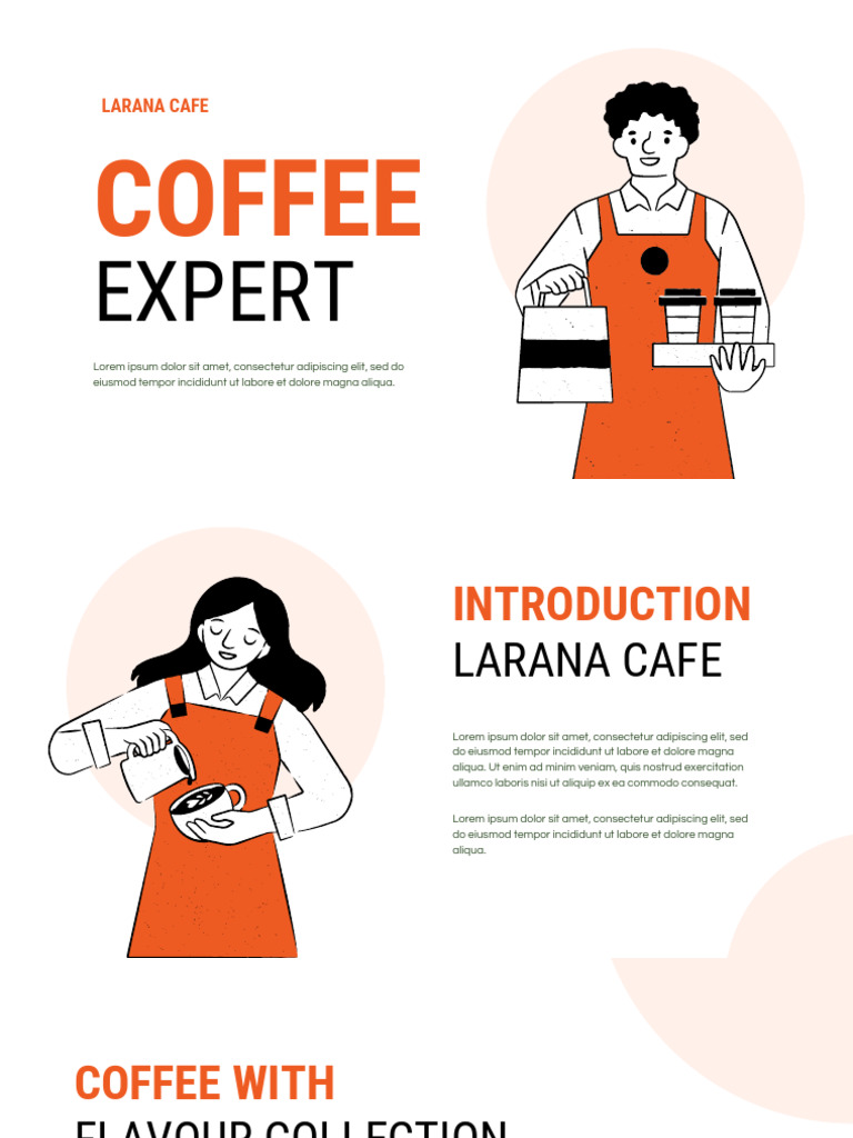Orange and Black Simple Illustrative Coffee Cafe Presentation | PDF