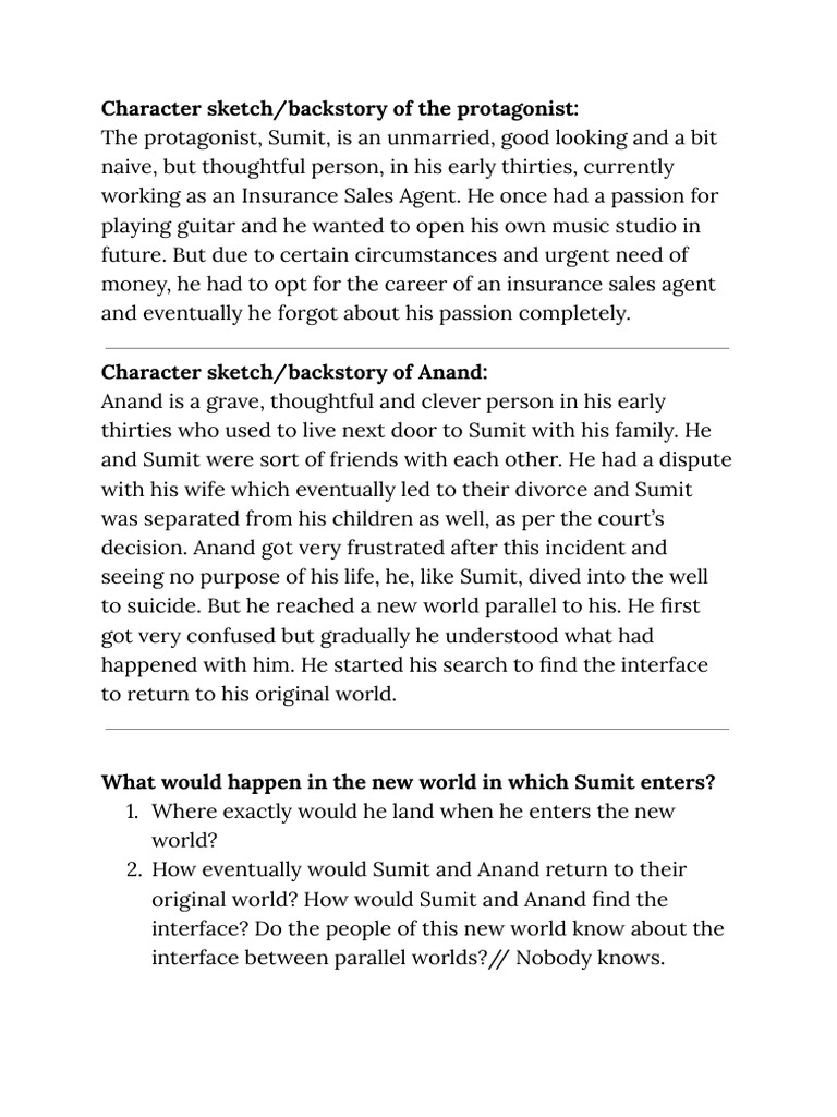 Screenplay Rough Sketch | PDF