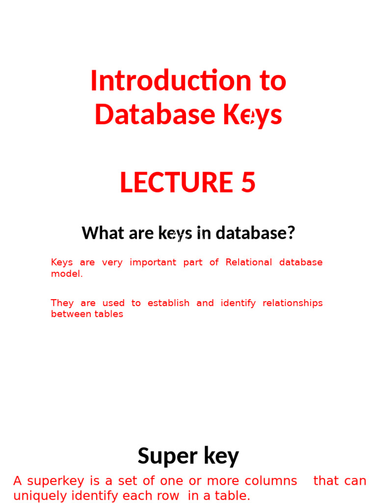 Database Keys | PDF