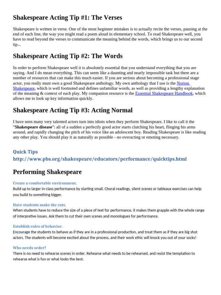 Shakespeare Tips | PDF | Thou