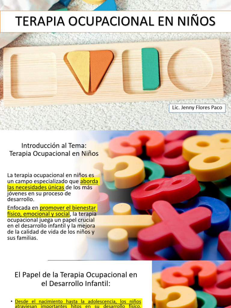 TEMA 13 - TERAPIA OCUPACIONAL EN NIÑOS 2024-Comprimido | PDF | Terapia ocupacional | Sicología