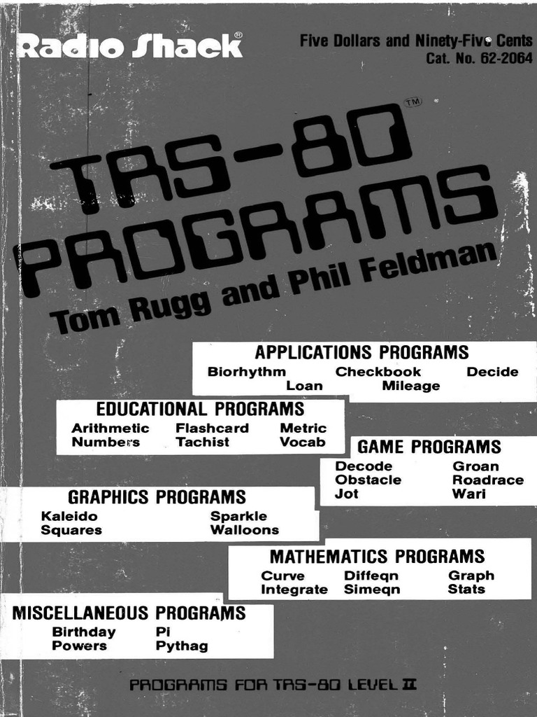 32 Basic Programs for Trs-80 Level II | PDF