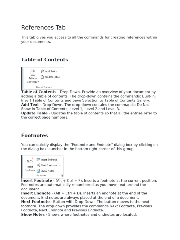 References Tab | PDF | Note (Typography) | Citation