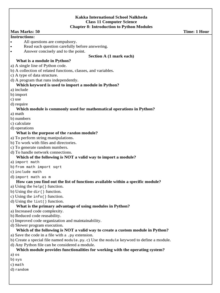 chapter 8th | PDF | Python (Programming Language) | Modular Programming