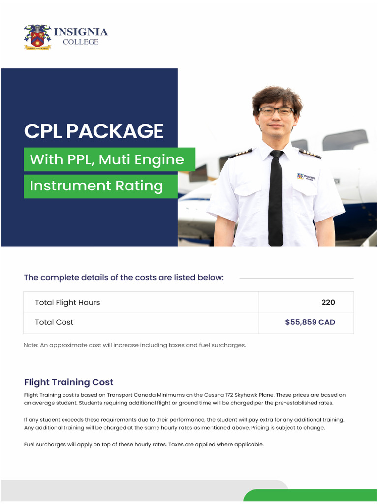 CPL Package With PPL, Multi Engine Instrument Rating New | PDF