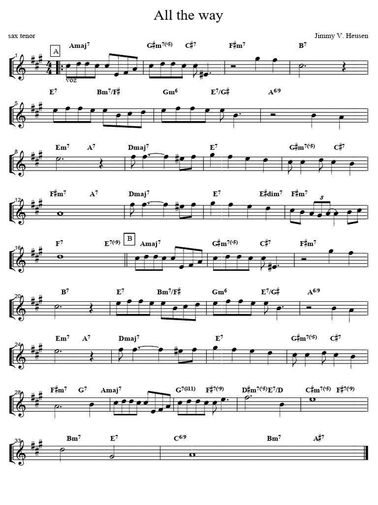 All The Way G Tenor | PDF