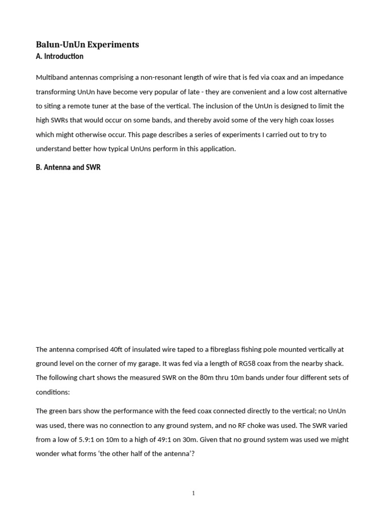 UnUn Antenna Performance Tests | PDF | Antenna (Radio) | Transformer