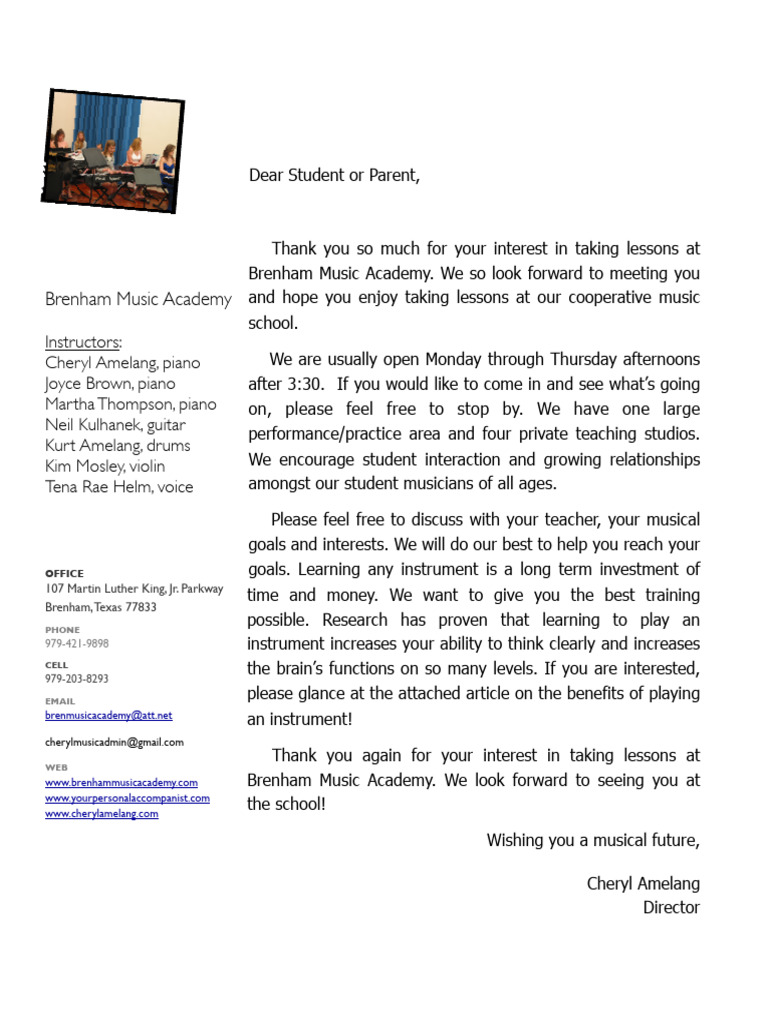 BMA Student Letter 18 Benefits | PDF | Rhythm | Mathematics