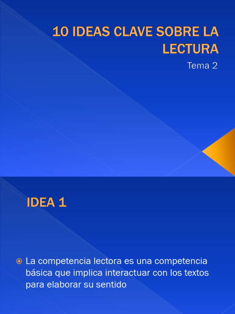 10 IDEAS CLAVE SOBRE LA LECTURA | PDF