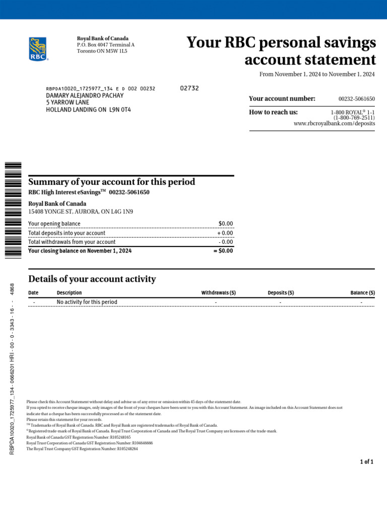 Savings Statement-1650 2024-11-01 | PDF | Banks | Systemic Risk