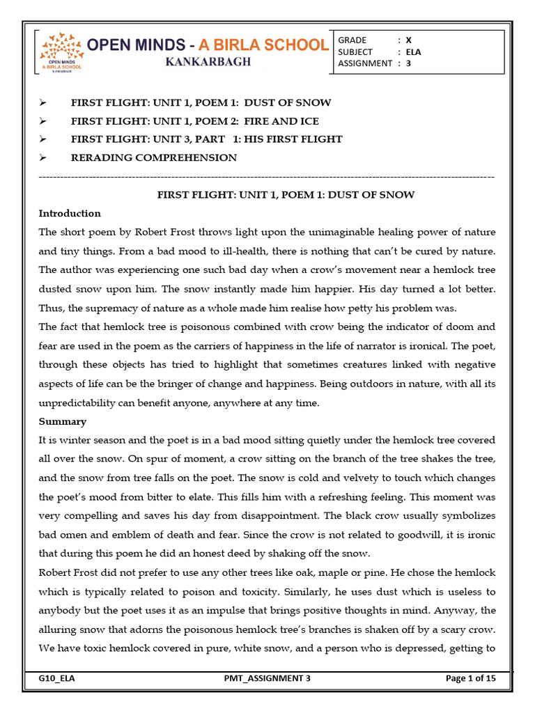 ELA Assignment: Analyzing Frost's Poems | PDF | Nelson Mandela | Poetry