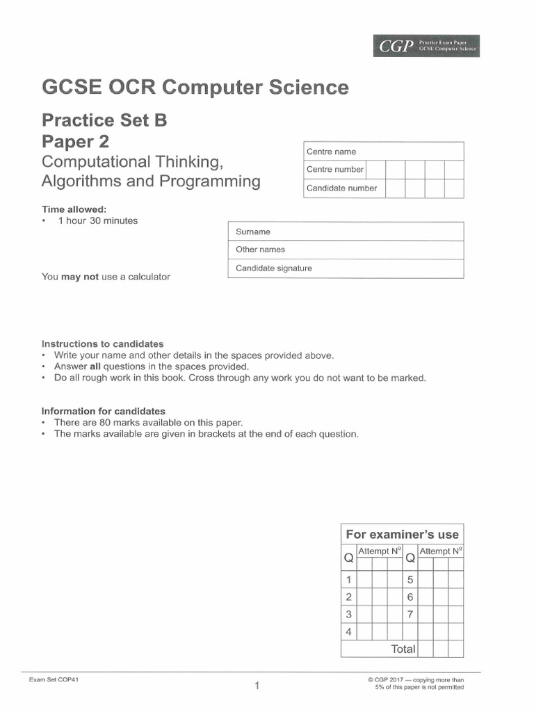 Set B Paper 2 | PDF