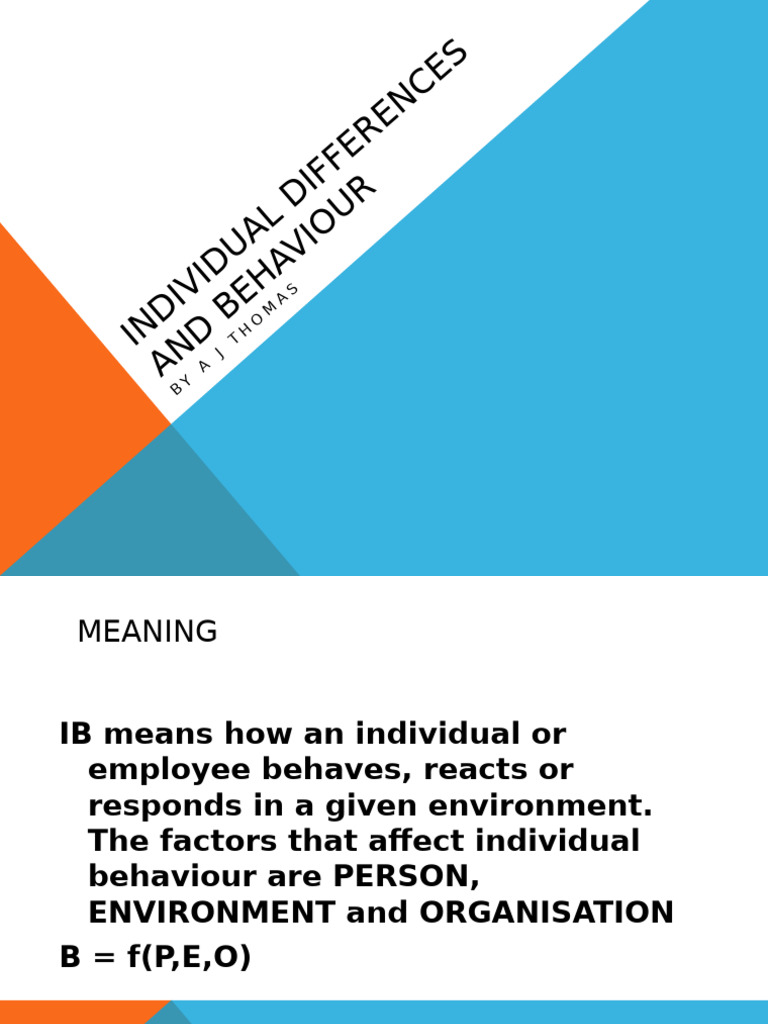 OB Indivudual Diffrences... | PDF