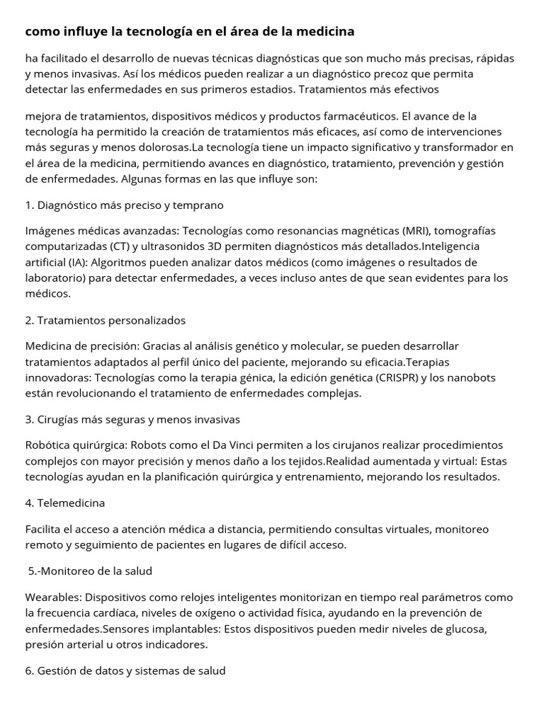 como influye la tecnología en el área de la medicina_20250109_204531 ...