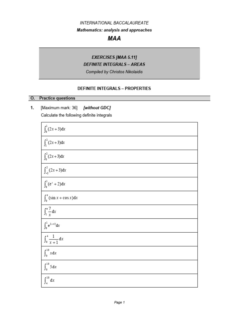 Definite Integrals - Areas | PDF | Tangent | Area