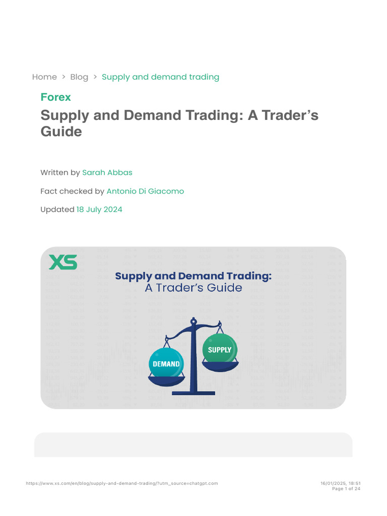Supply and Demand Trading - A Trader's Guide - XS | PDF | Market Trend | Economic Equilibrium