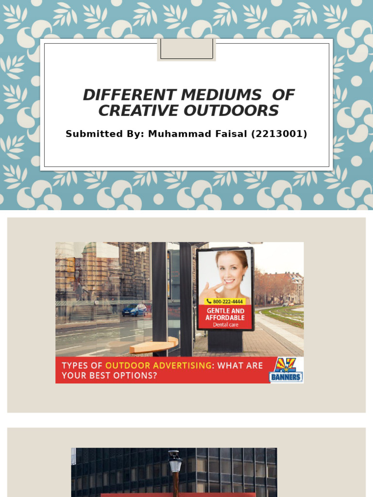 Different Mediums of CREATIVE OUTDOORS | PDF