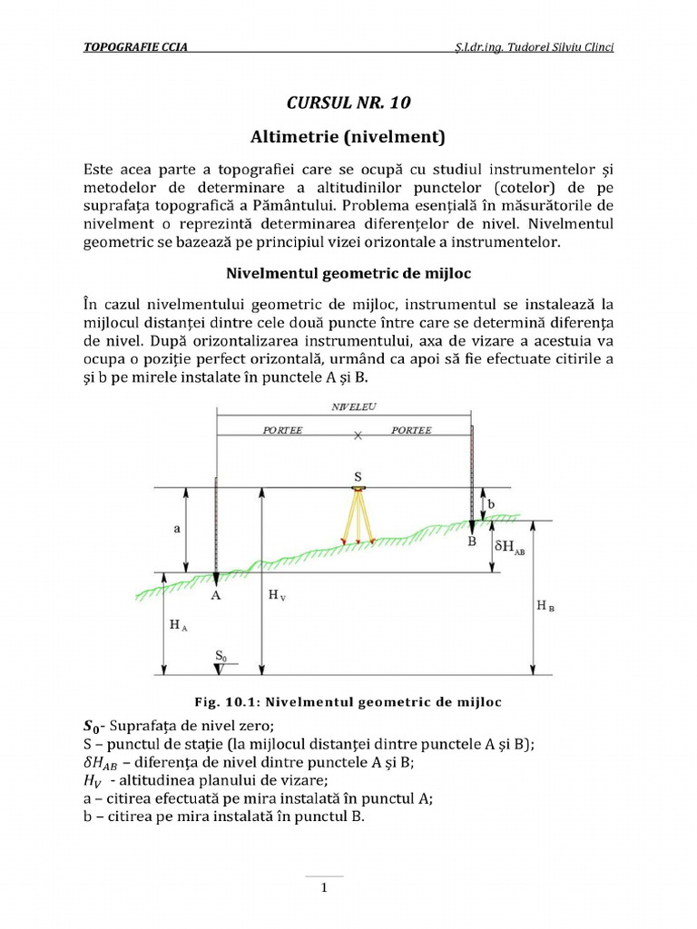 Cursul Nr. 10 - Topografie | PDF