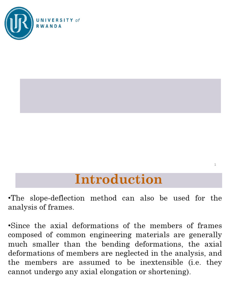 Lecture 10-Slope Deflection Method For Frames | PDF | Truss | Rotation