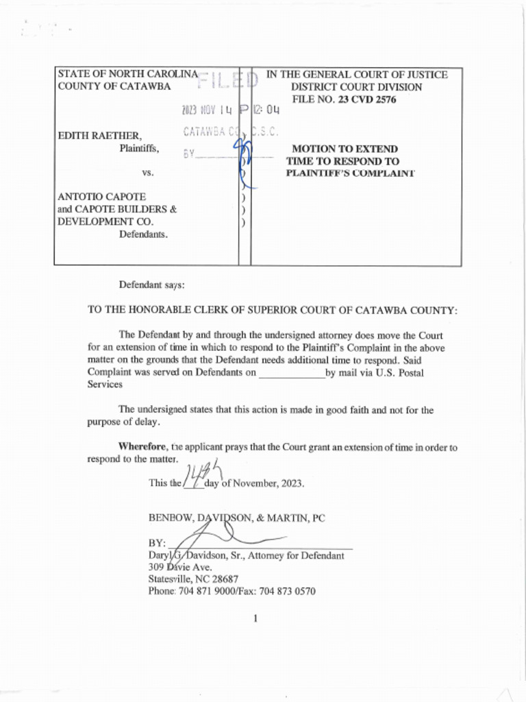 Motion To Extend Time | PDF