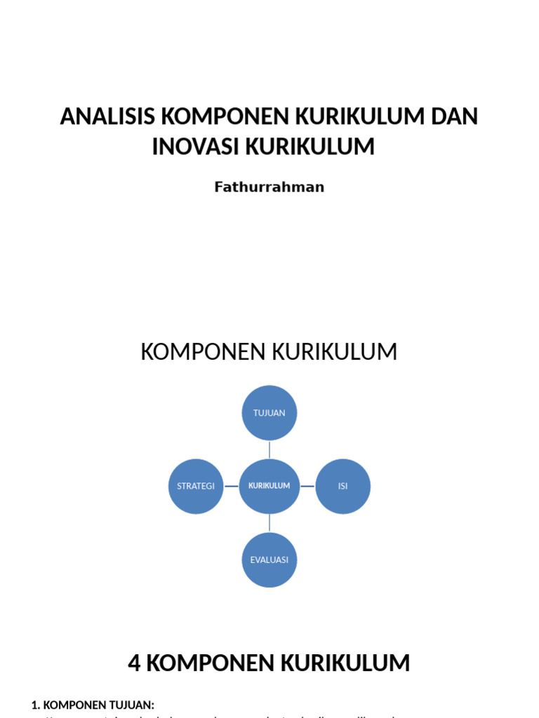 Analisis Komponen Kurikulum | PDF