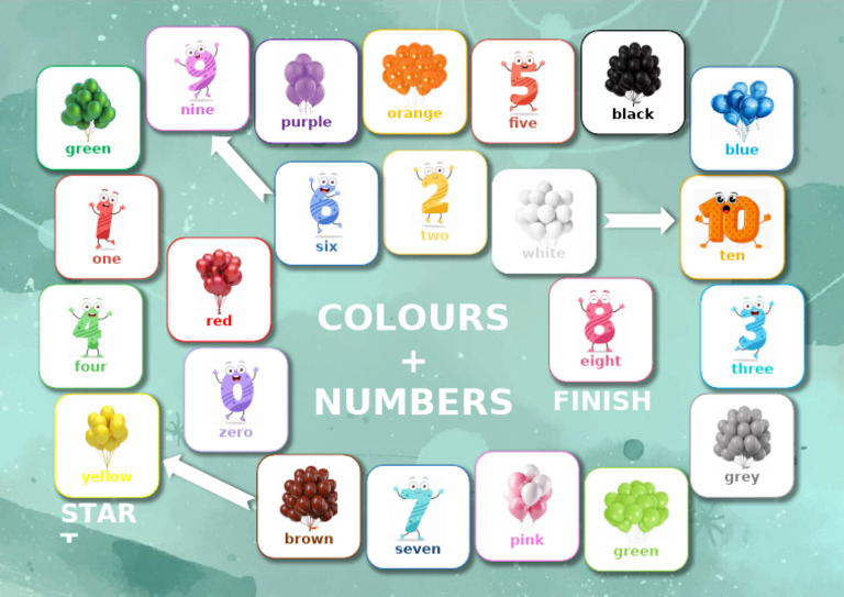 Board Game Colours Numbers | PDF