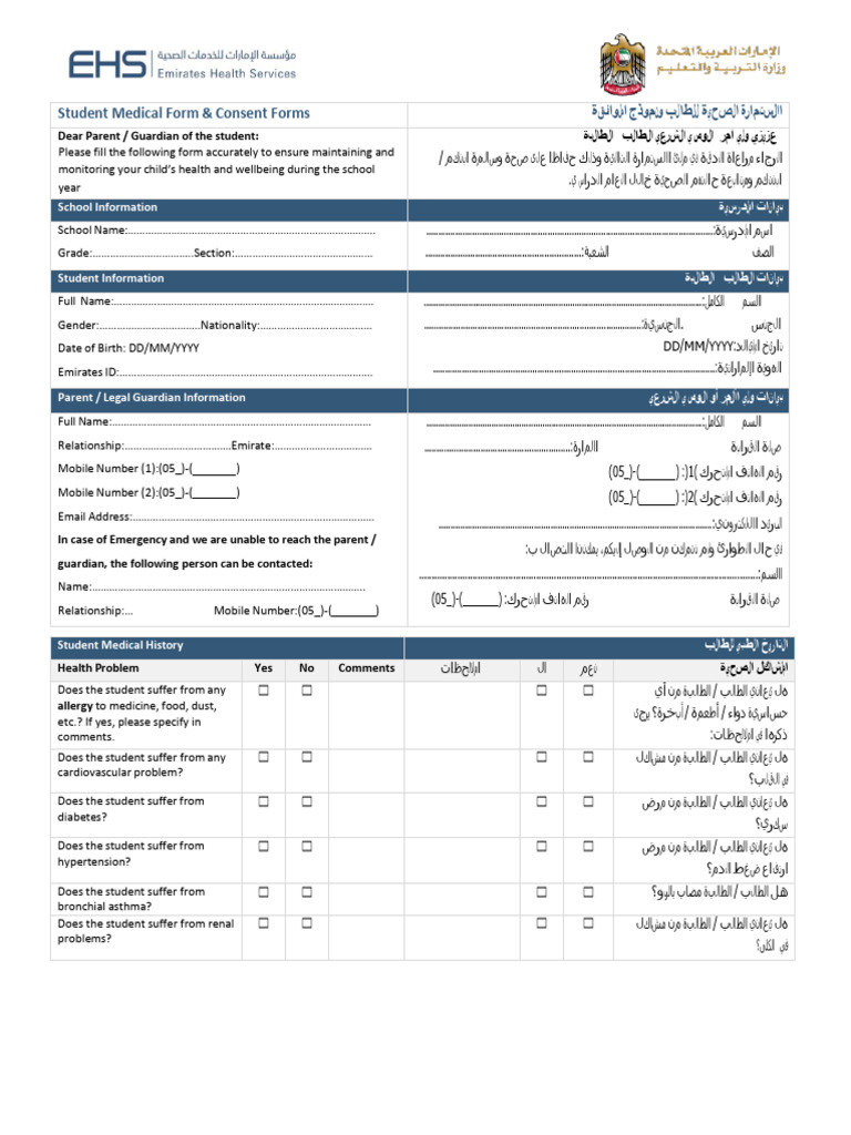 School Health Medical Form For Flu 2025 JAN | PDF